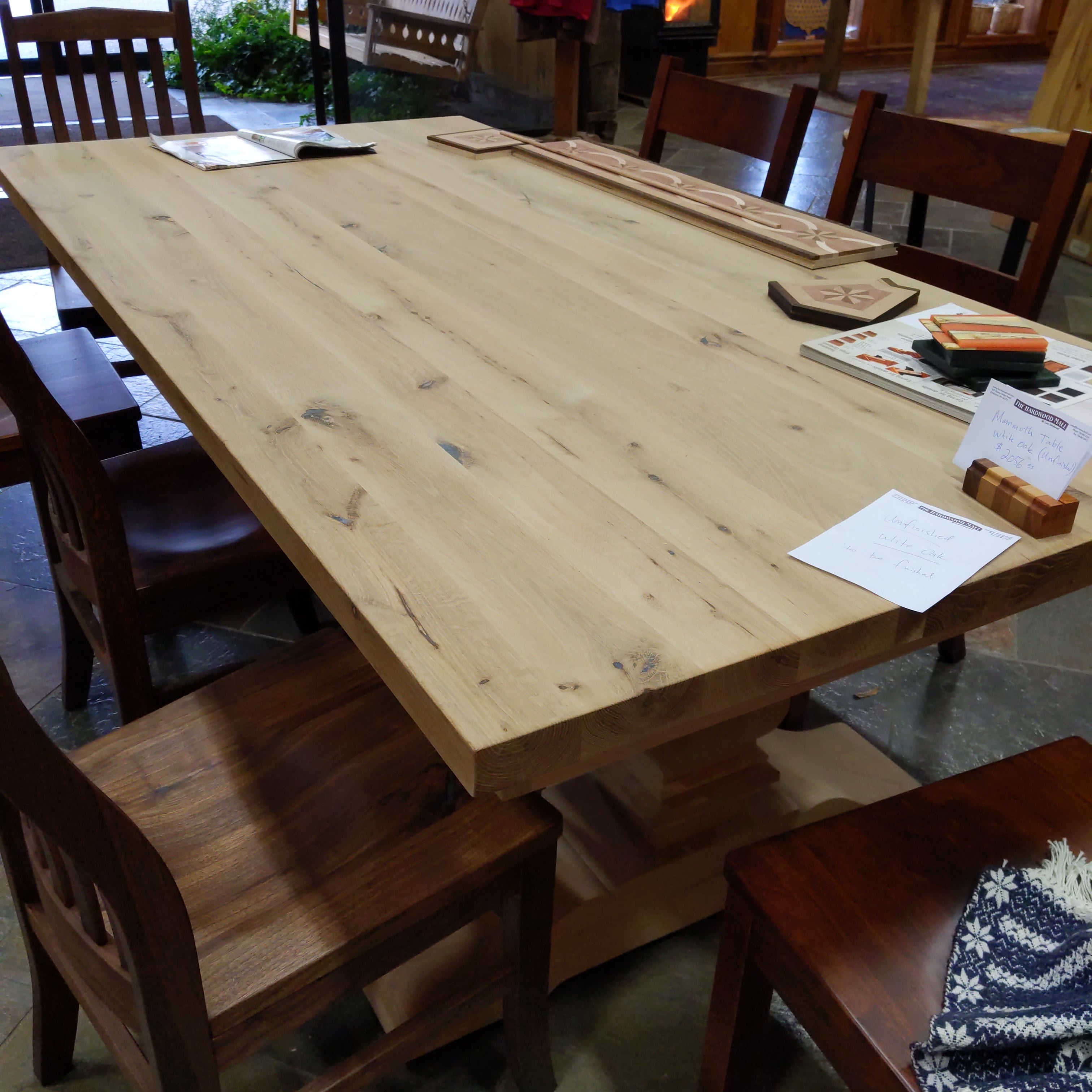 White Oak Mammoth Table Unfinished